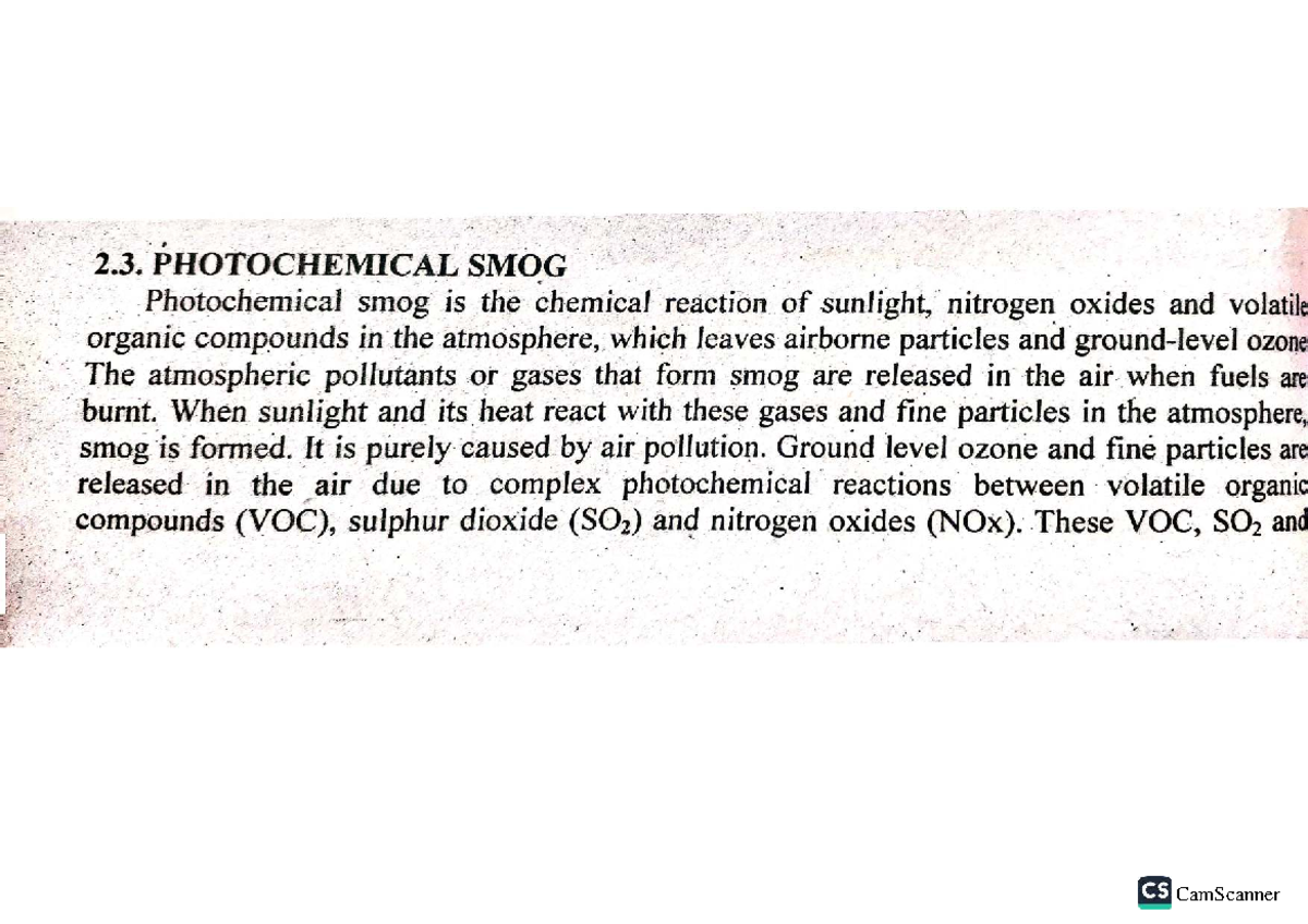 Photochemical Smog: Causes, Effects, and Control - BS-Chemistry Notes ...