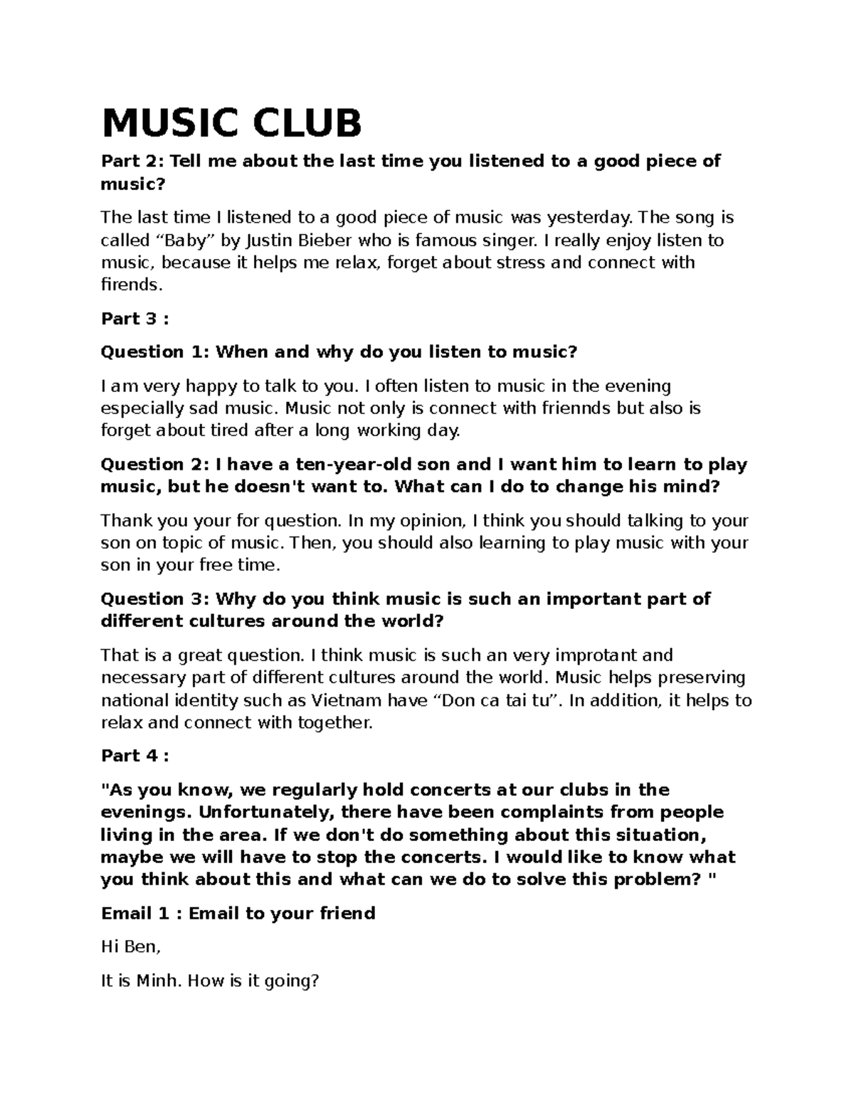 Music Club Insights: Listening Habits & Cultural Significance - Studocu