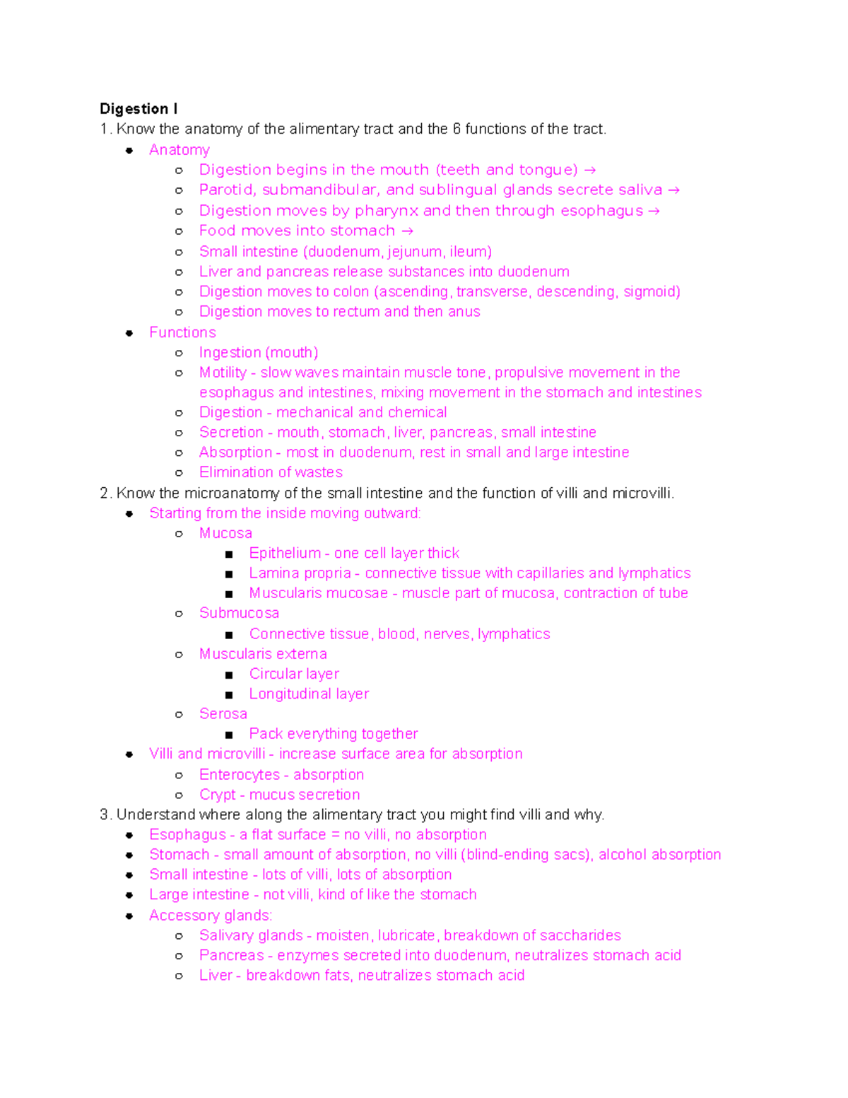 BIO 269 Final Exam Study Guide: Digestion and Reproductive Cycles - Studocu