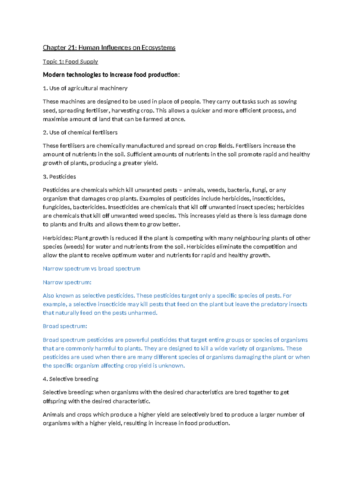 Bio 21: Human Impacts on Ecosystems - Food Production & Pollution ...