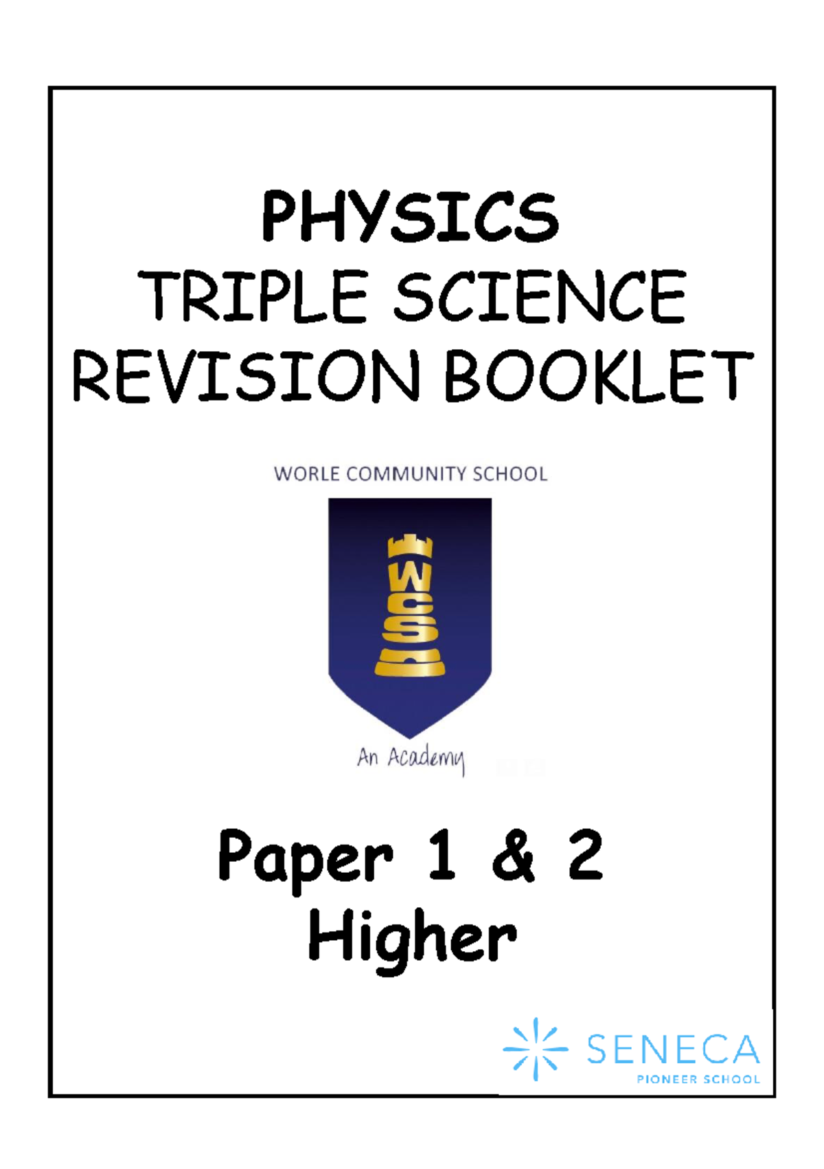 AQA Physics Triple Science Higher Revision Booklet for Exams - Studocu