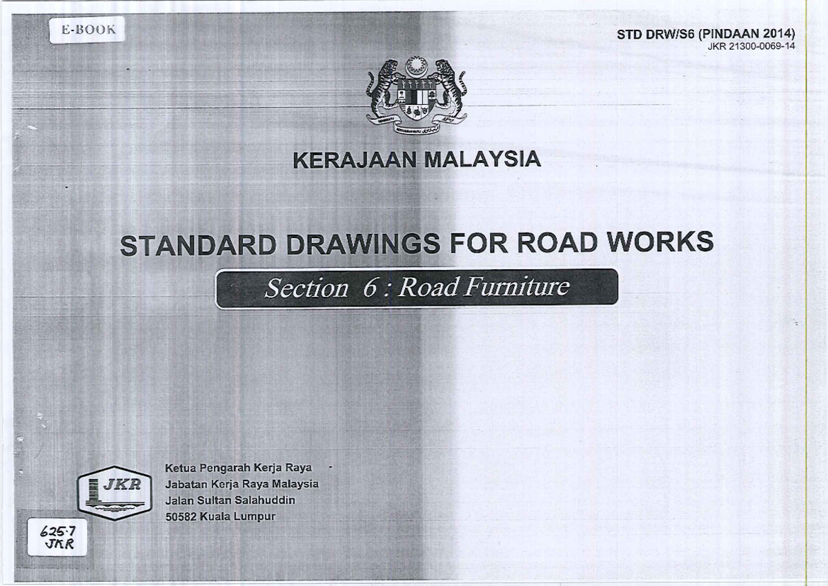 Standard Drawings for Road Works - JKR ATJ (Pindaan 2014) - Studocu