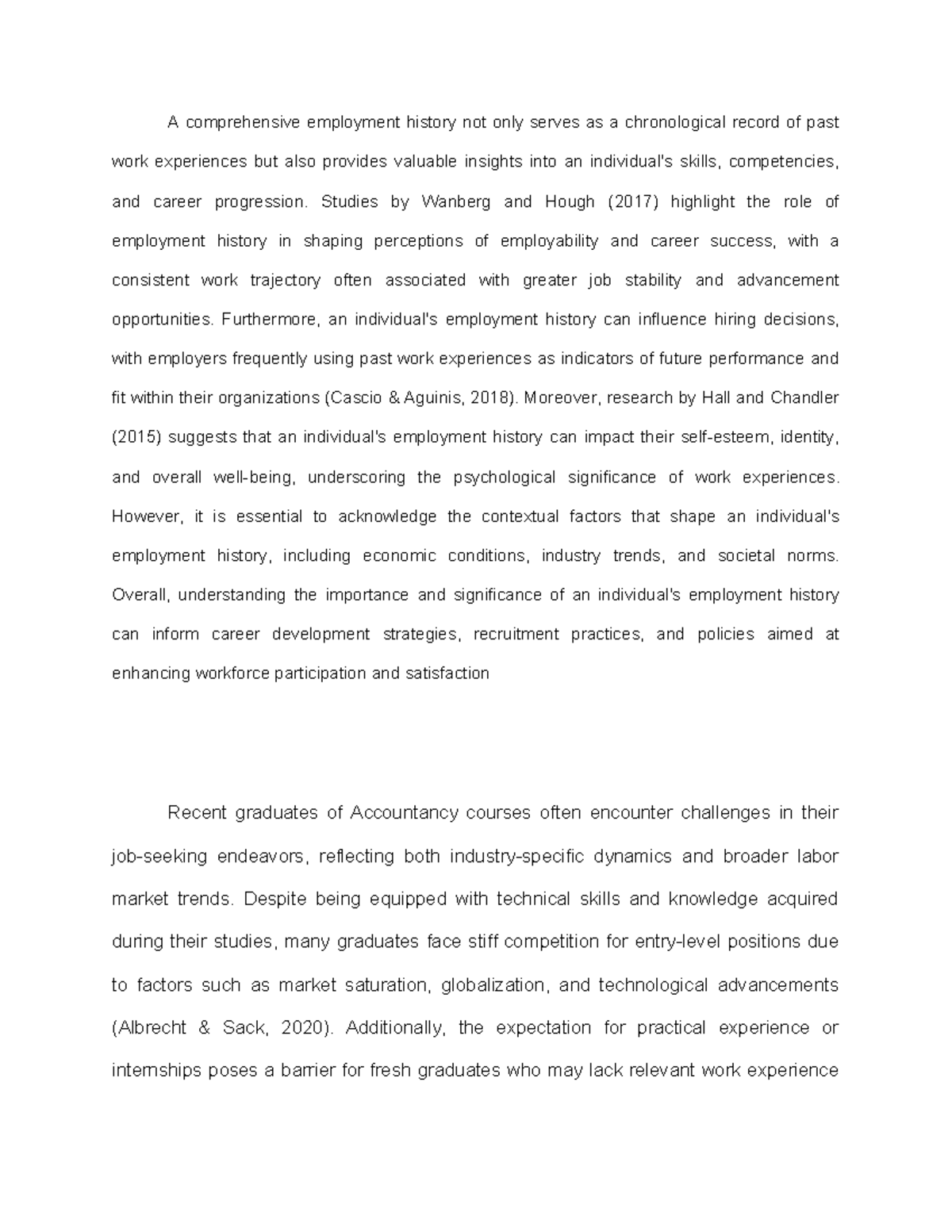 Tracer Study on Employment History and Career Outcomes for Graduates ...