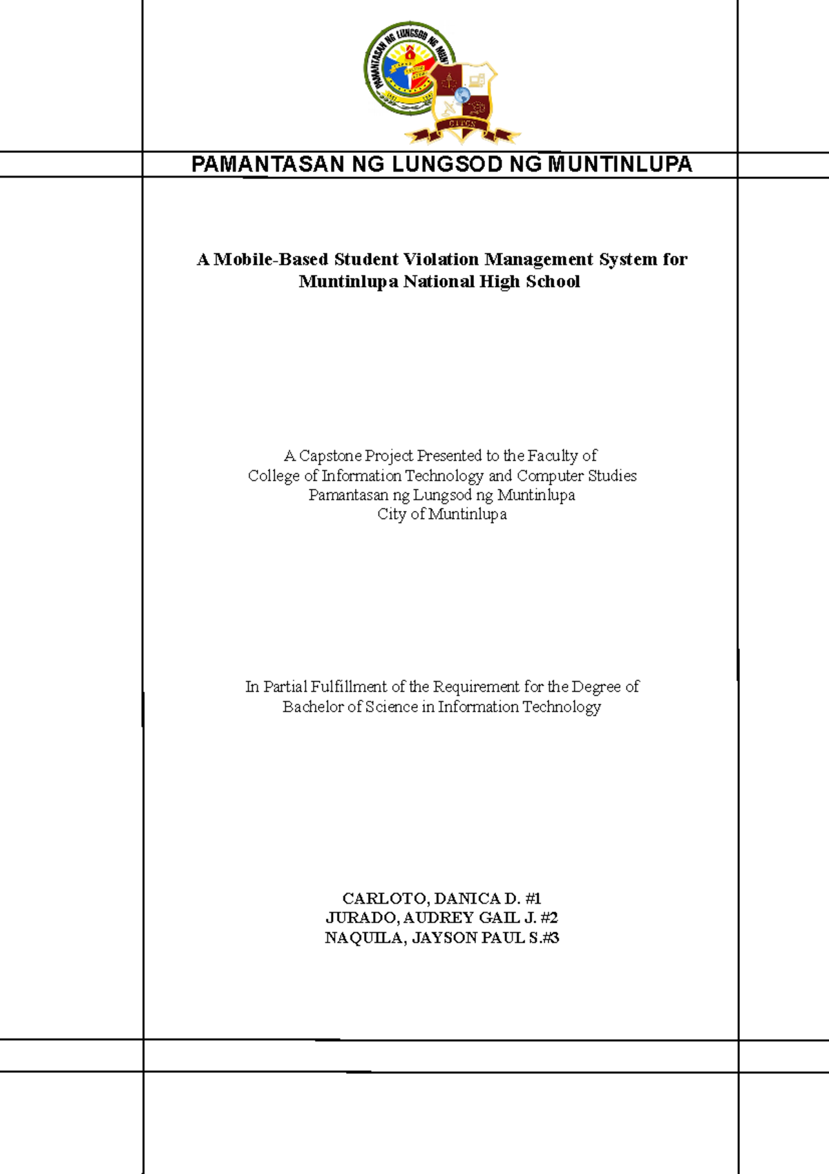 Chapter 1 - addasda - A Mobile-Based Student Violation Management ...