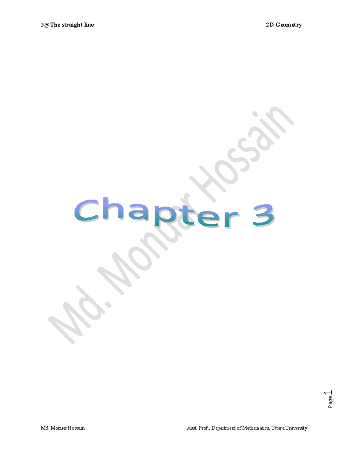 Straight Line Concepts in 2D Geometry - MAT101 Lecture Notes - Studocu