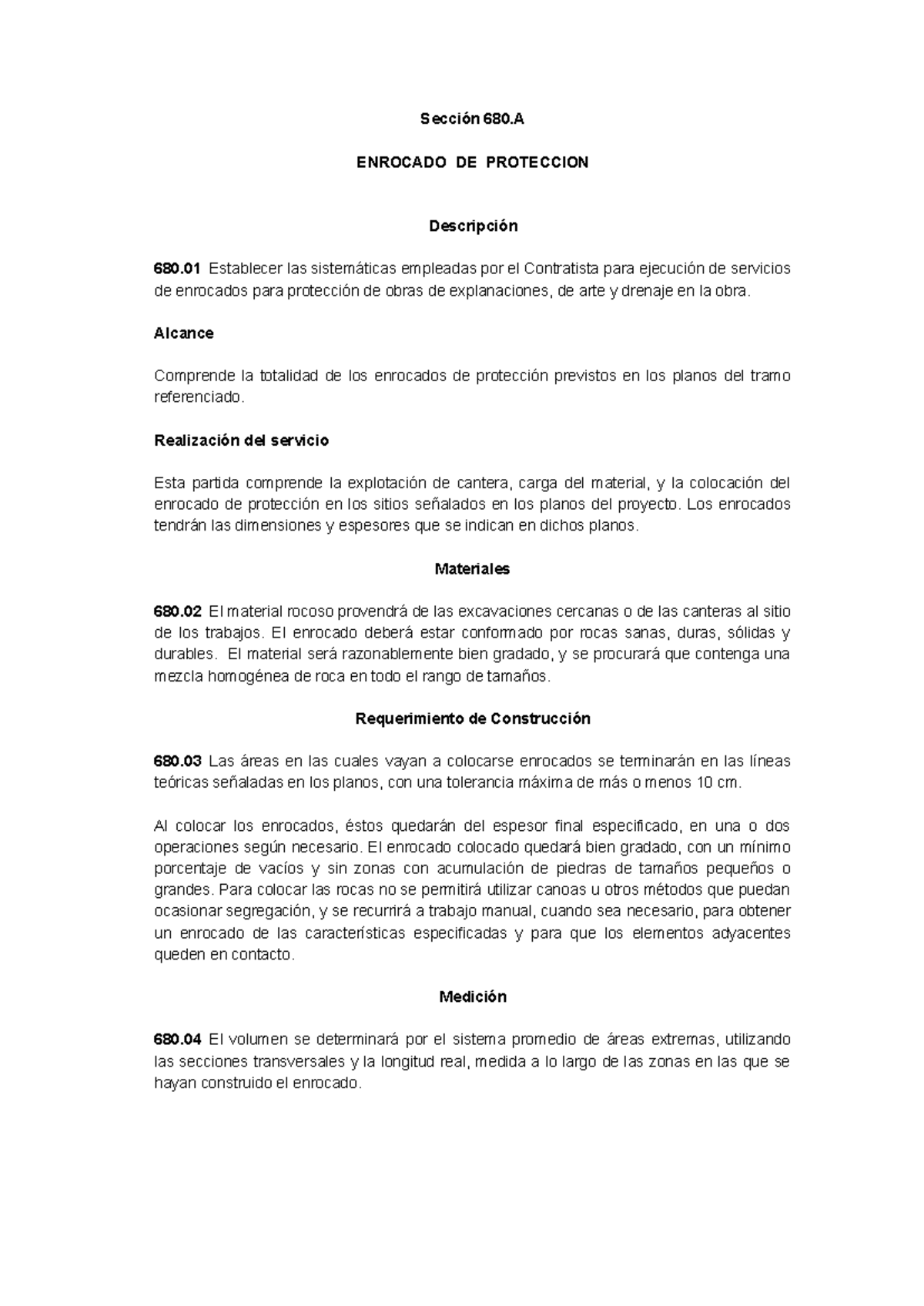 182135765 Especificaciones Técnicas para Enrocado de Protección - Studocu