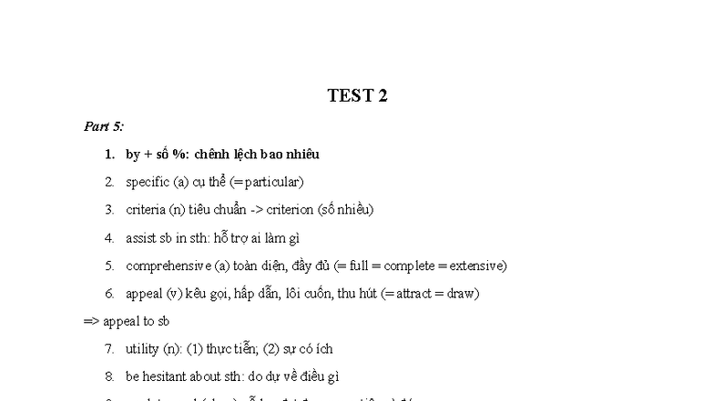 ETS 2023 Test 2: Reading Notes and Vocabulary Insights - Studocu