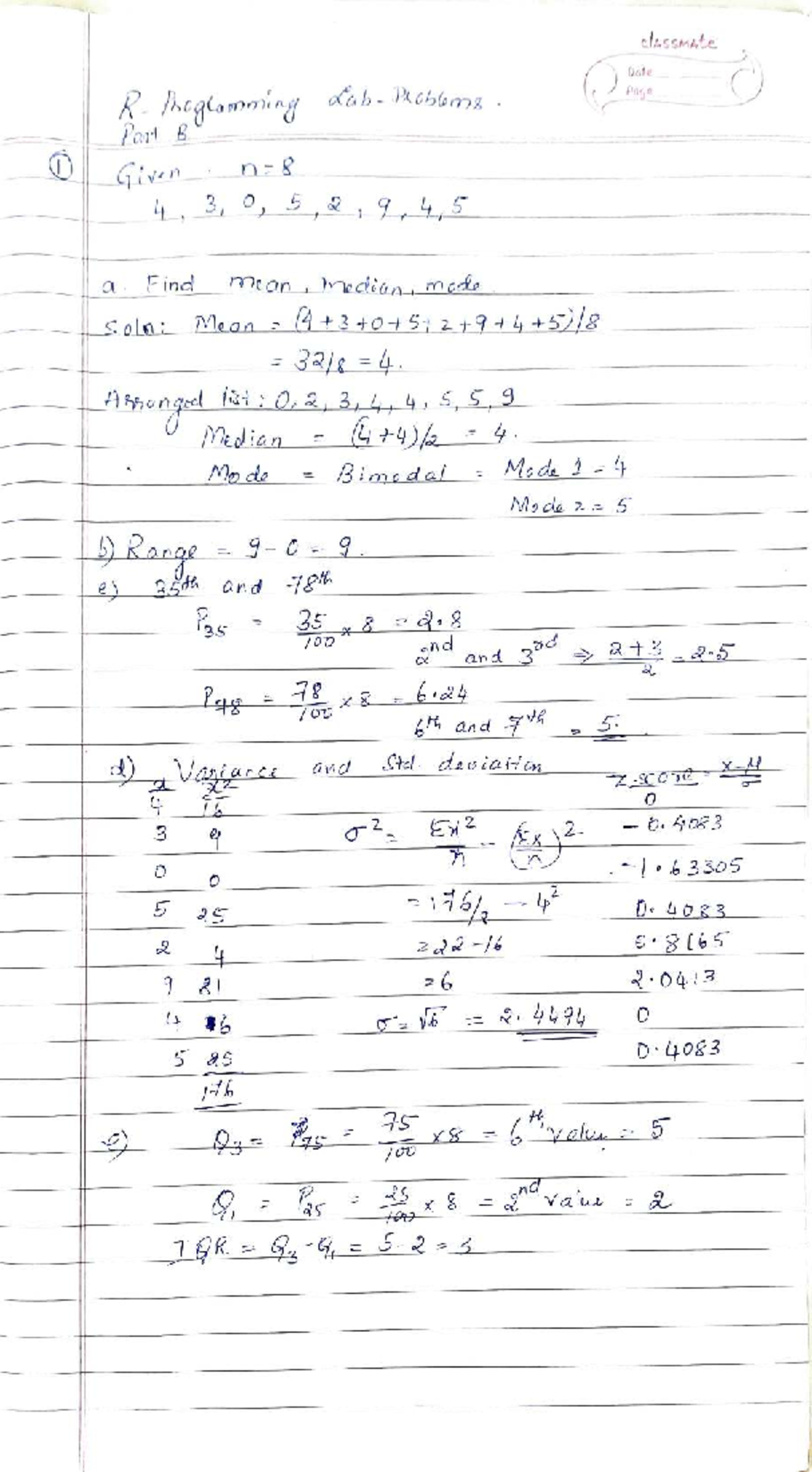 R Lab Manual: Statistical Analysis and Probability Concepts - Studocu