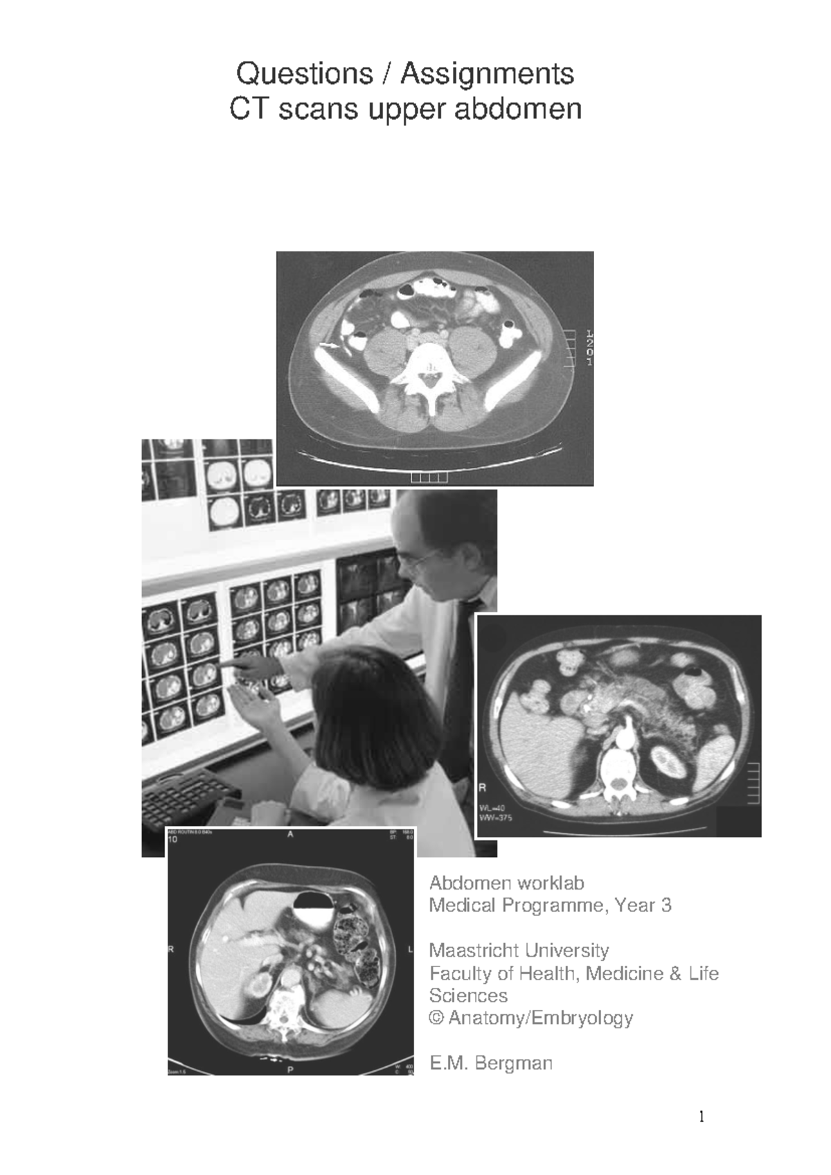 CT Assignments: Upper Abdomen CT Scans Analysis for Anatomy Course ...