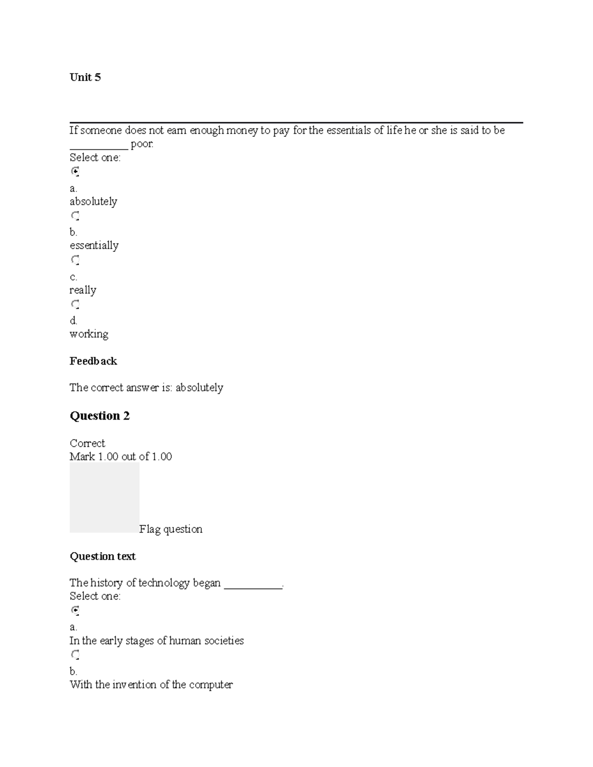 Sociology 1502 Unit 5 Self Quiz: Key Concepts & Insights - Studocu