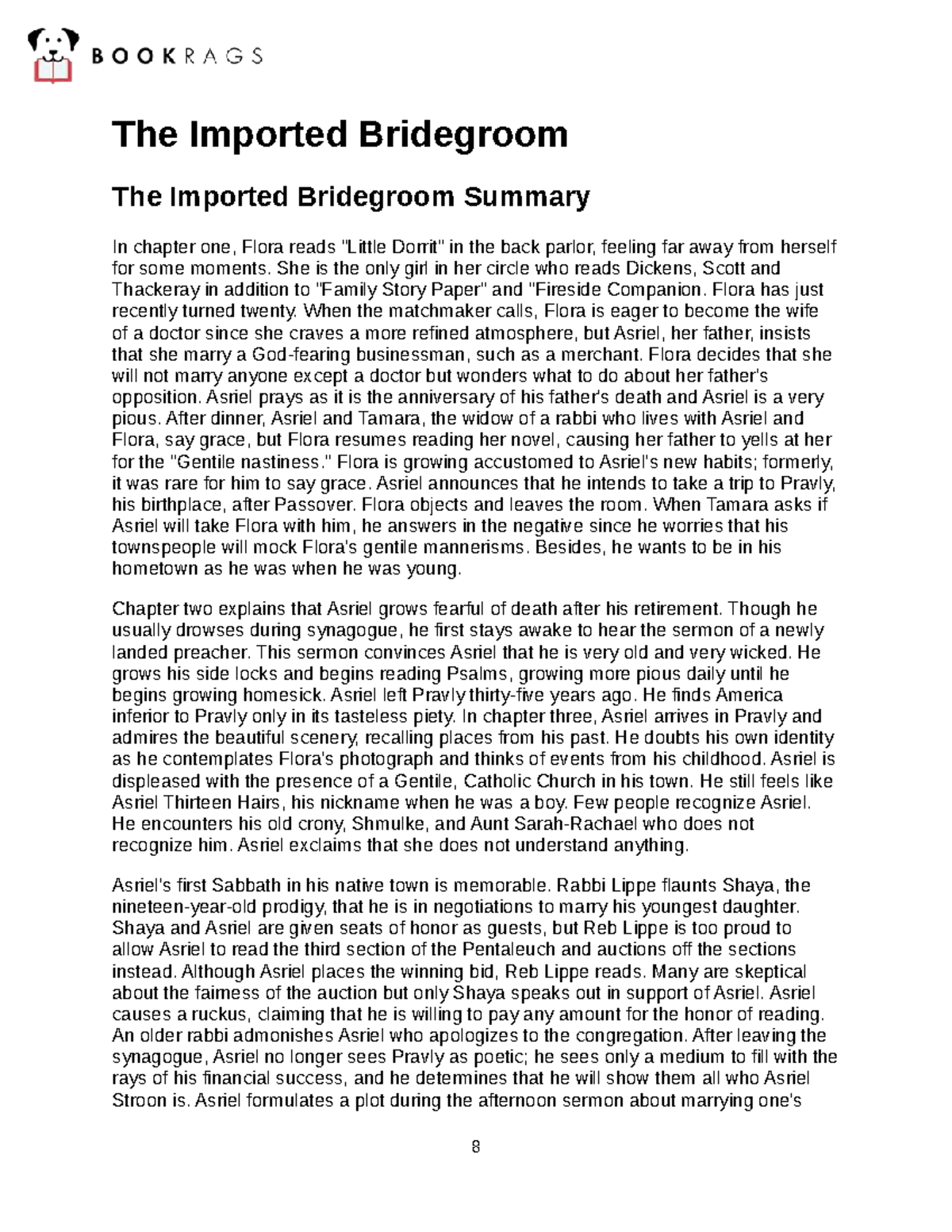 Yekl-and-the-imported-bridegroom-studyguide 8 - The Imported Bridegroom ...