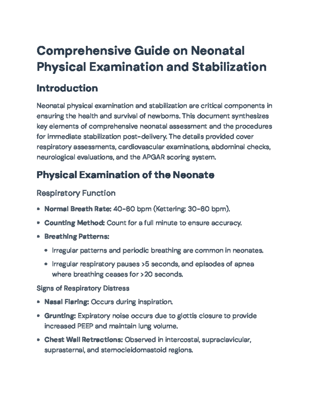 Comprehensive Guide to Neonatal Physical Examination & Stabilization ...