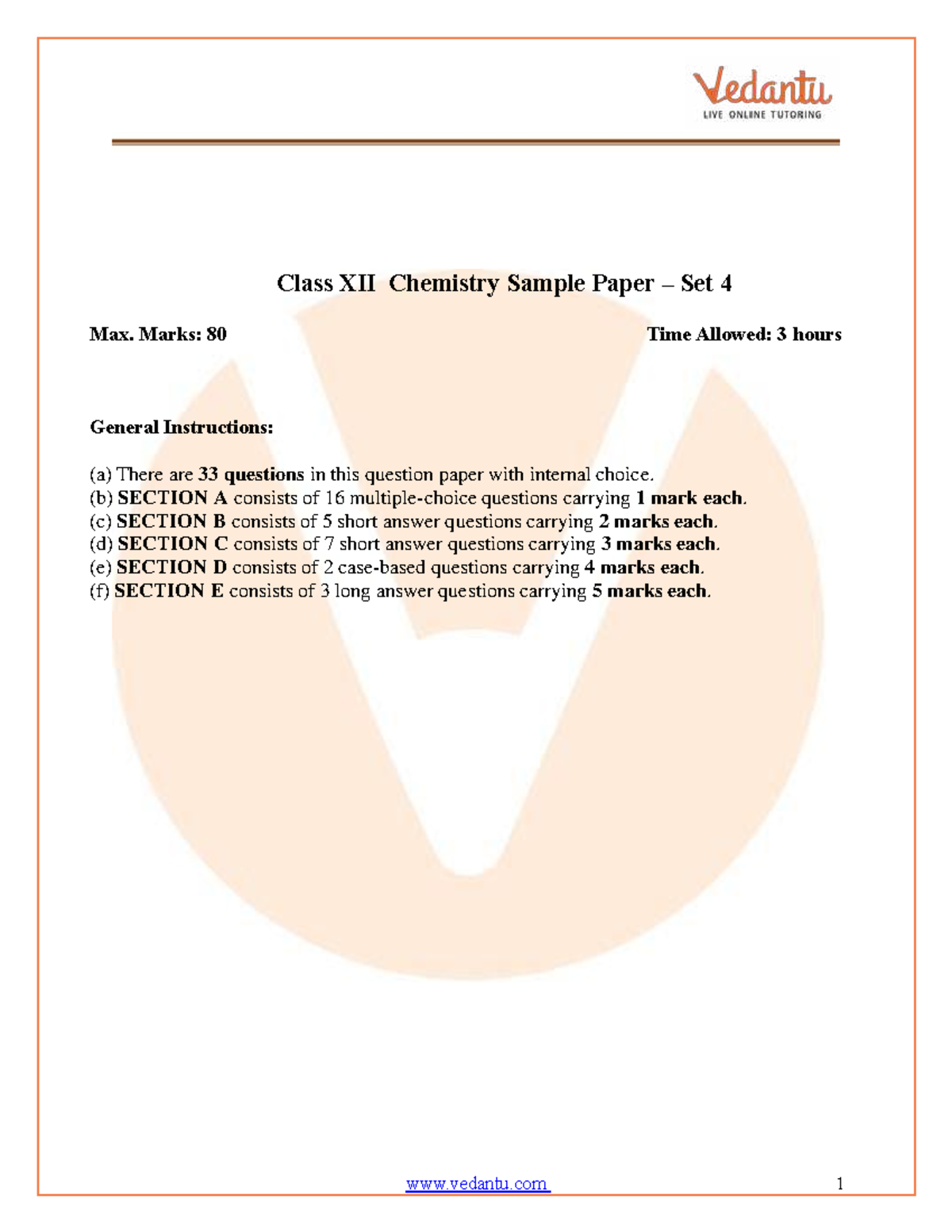 CBSE Class 12 Chemistry Sample Paper Set 4 - 2024-25 - Studocu