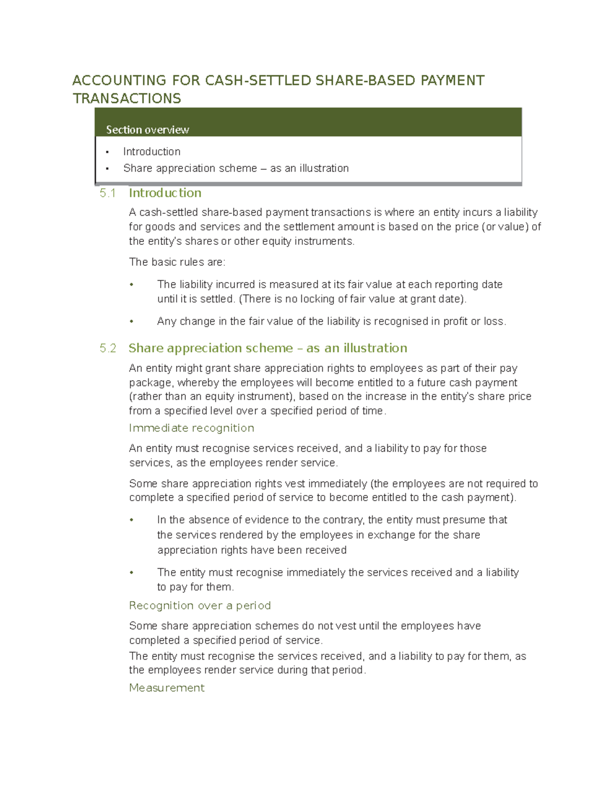 Accounting For Cash - ACCOUNTING FOR CASH-SETTLED SHARE-BASED PAYMENT ...