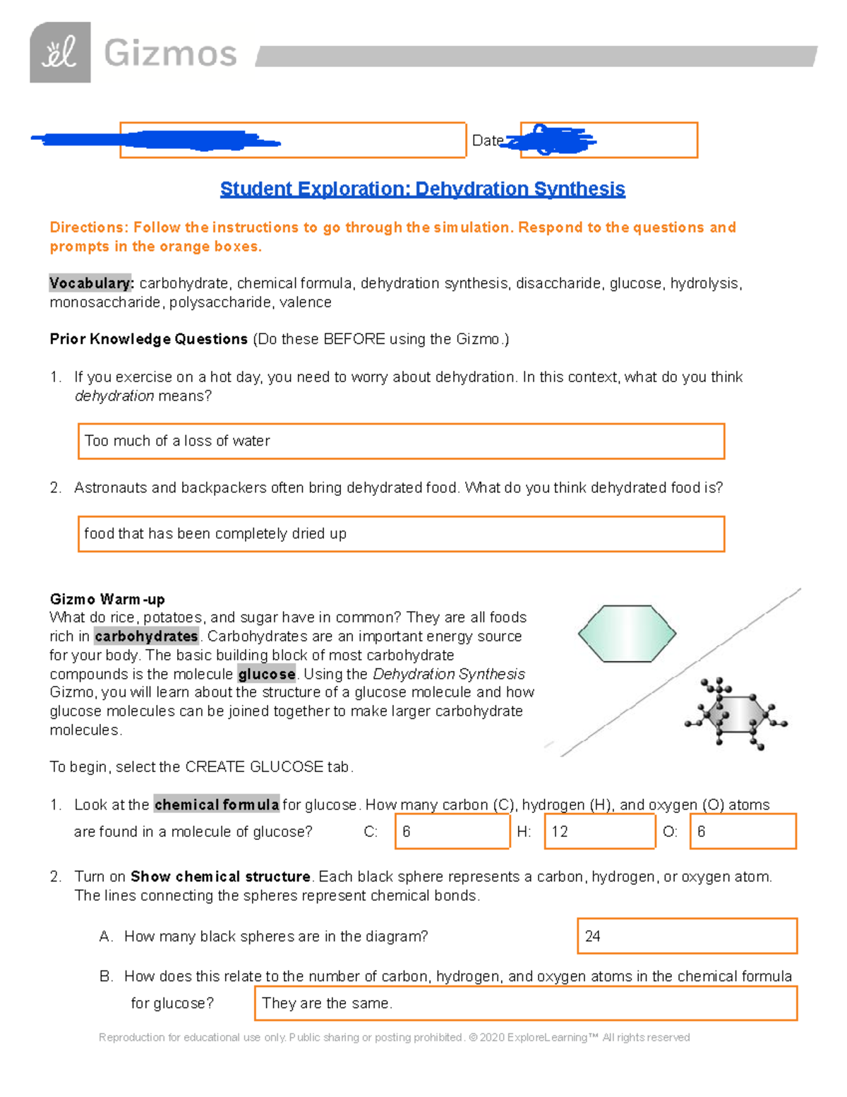 Exploring Dehydration Synthesis with Gizmos: A Student Guide - Studocu