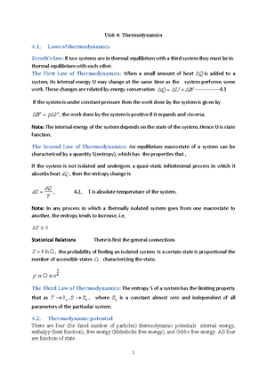 Unit 3 - Statistical physics lecture notes - ####### UNIT 3 ...