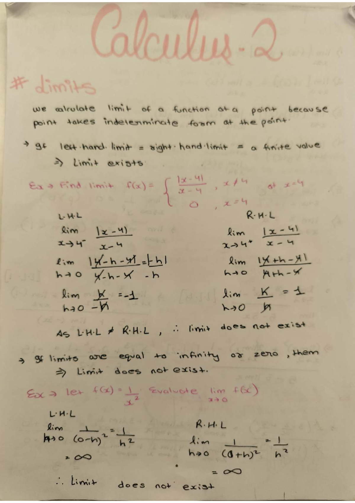 Calculus MATH101: Limit Evaluation and Continuity Notes - Studocu