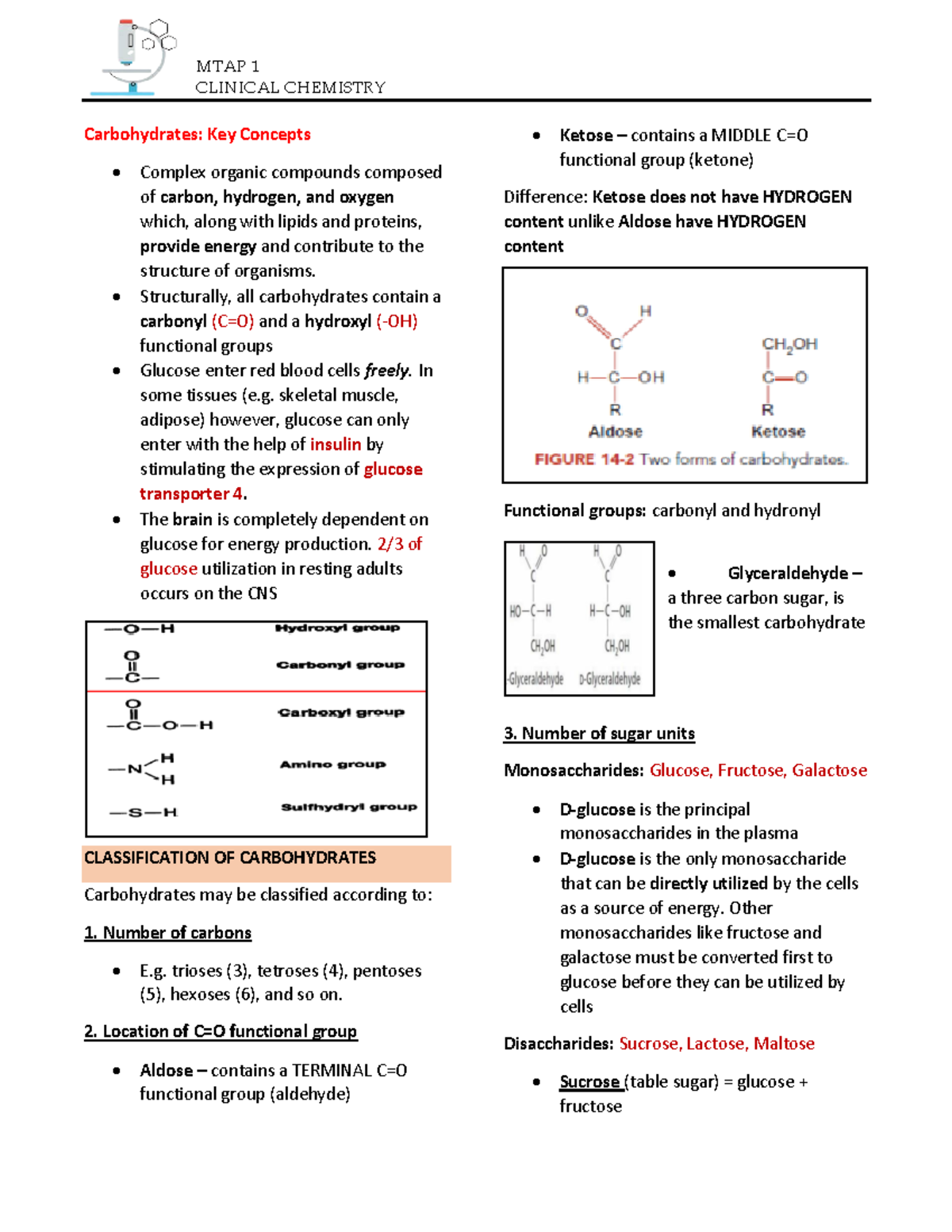 Carbohydrates-Lec - Review Notes - CLINICAL CHEMISTRY Carbohydrates ...
