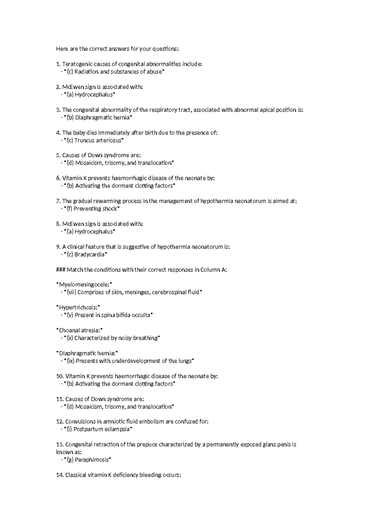ABNORMAL MIDWIFERY Q&A: Key Insights and Conditions for Care - Studocu
