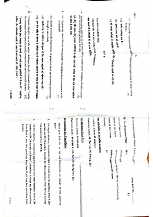 EVS III - Previous Year Question Paper for Environmental Science (2024 ...