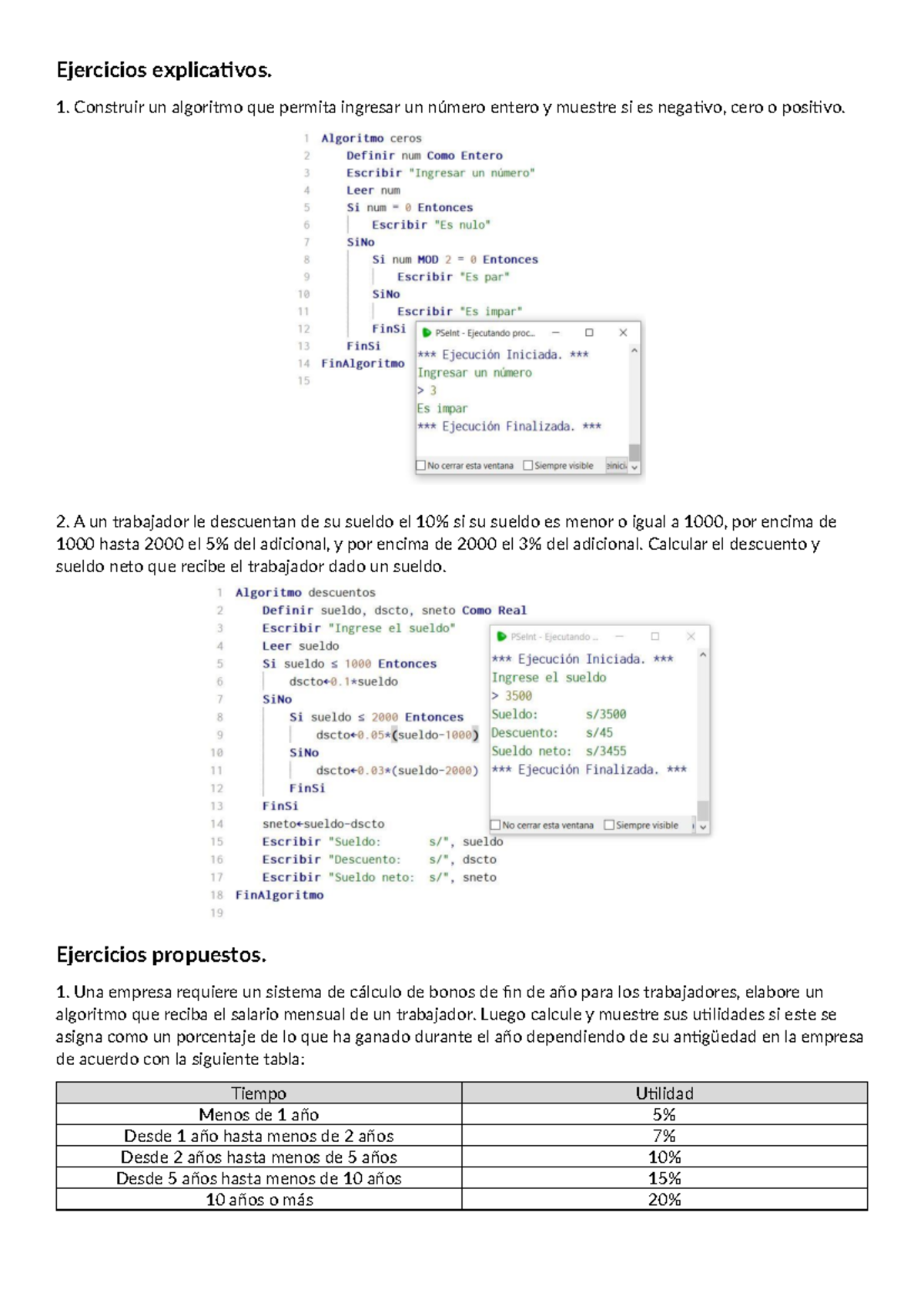 Ejercicios de Algoritmos - Semana 17 - Studocu
