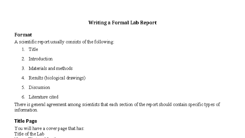 3.2 Gram Lab Report: Writing a Formal Lab Report Format - Studocu