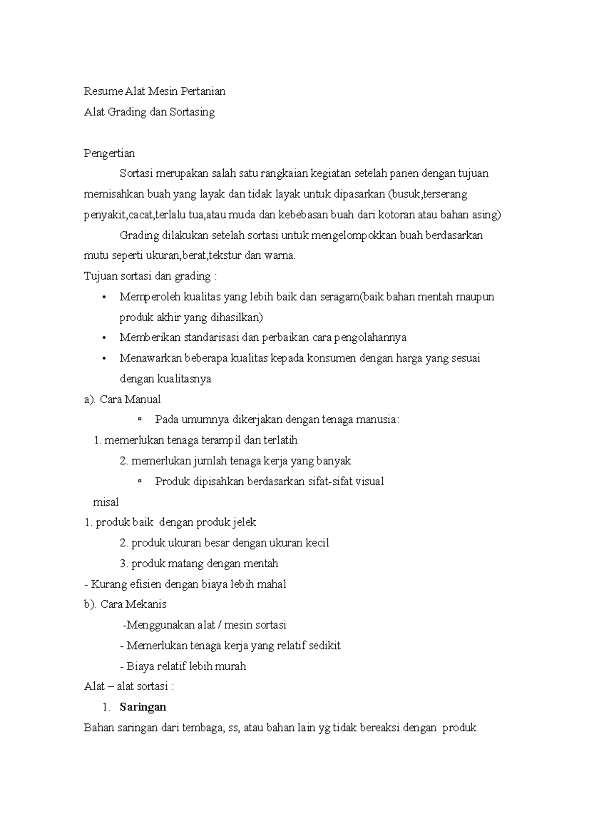 Grading dan Sortasi Alat Mesin Pertanian: Proses dan Teknologi ...
