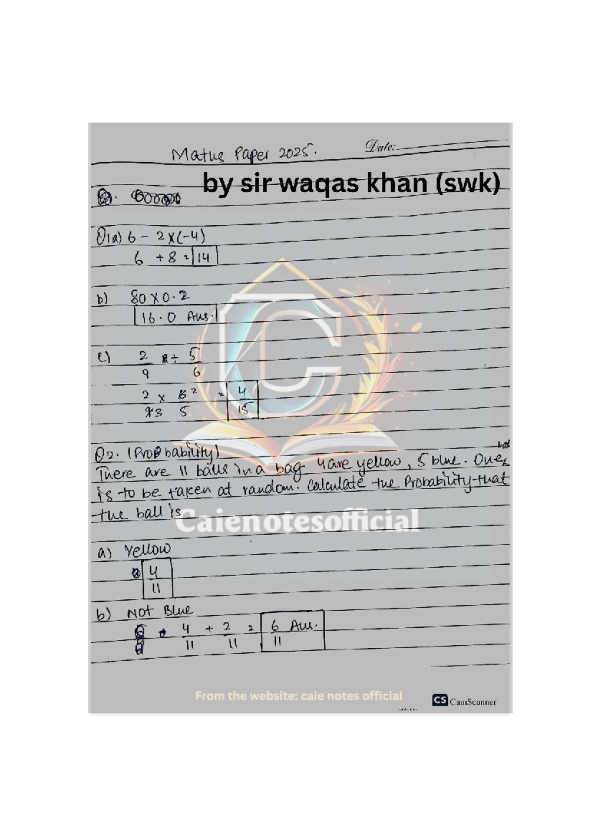 Maths 4024 M J 25 Final Exam Marking Scheme - Caienotesofficial - Studocu