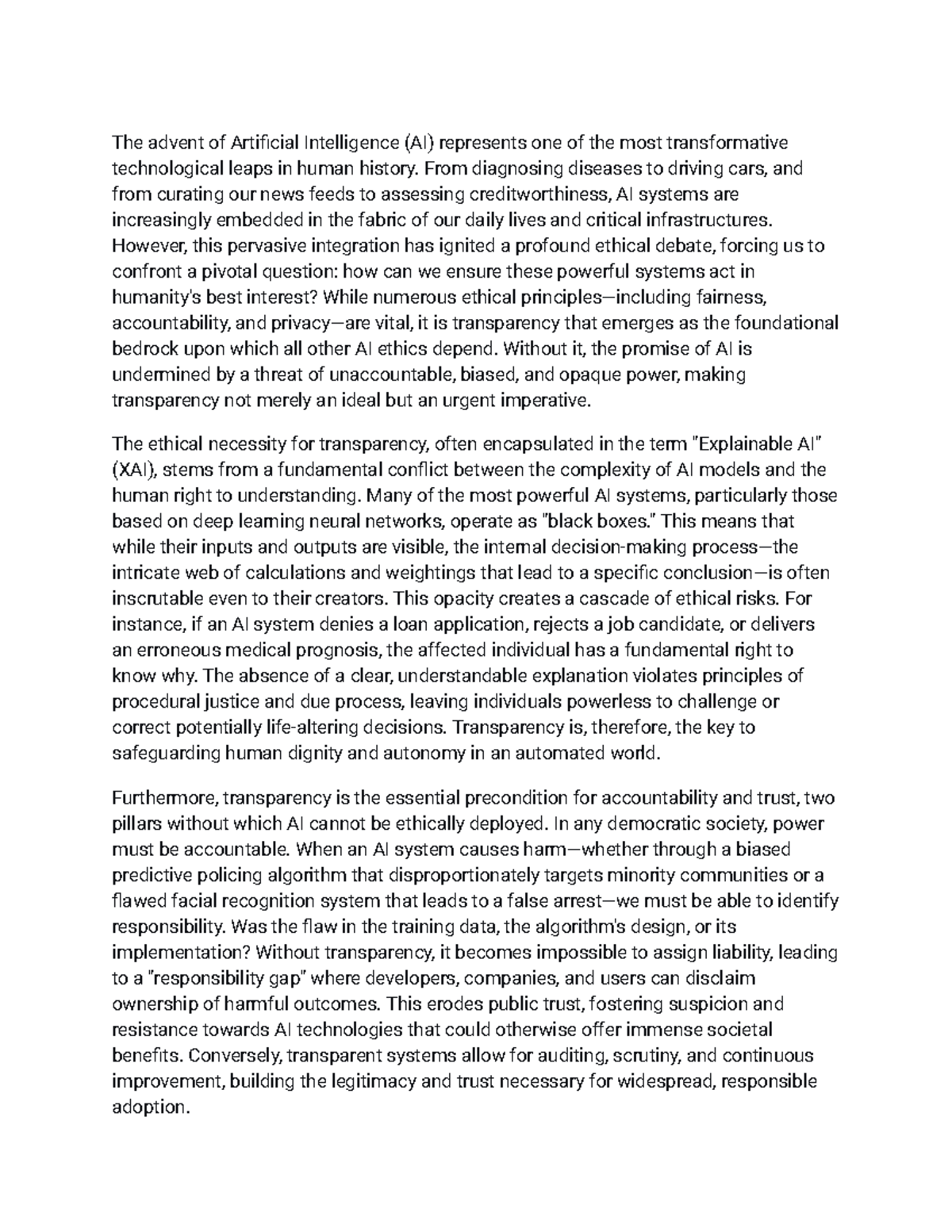 AI Ethics and Transparency: Ensuring Accountability in AI Systems - Studocu