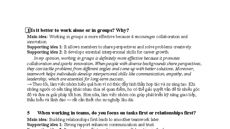 Group Work Effectiveness: Collaboration vs. Individual Efforts - Studocu