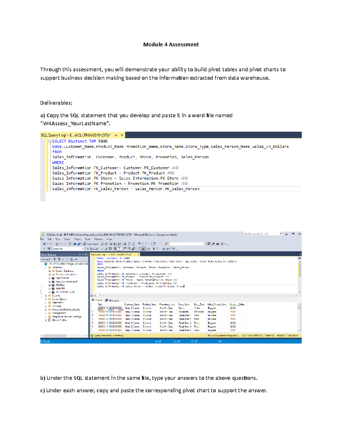 Module 4 Assessment: Pivot Tables & Charts Homework - Studocu