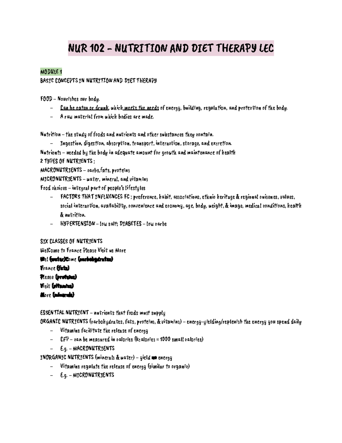 NUR 102 - Nutrition AND DIET Therapy LEC - NU󰈤 102 - NU󰈜󰈣󰈾T󰈽O󰈰 AN󰉍 DI ...