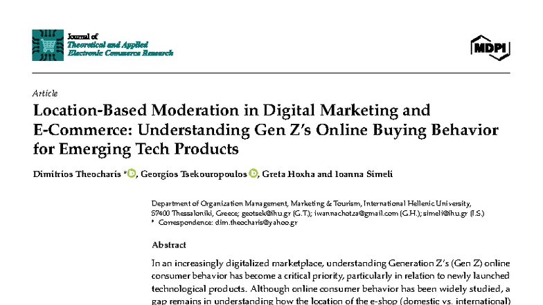 Understanding Gen Z Online Buying Behavior: Moderation in Digital ...