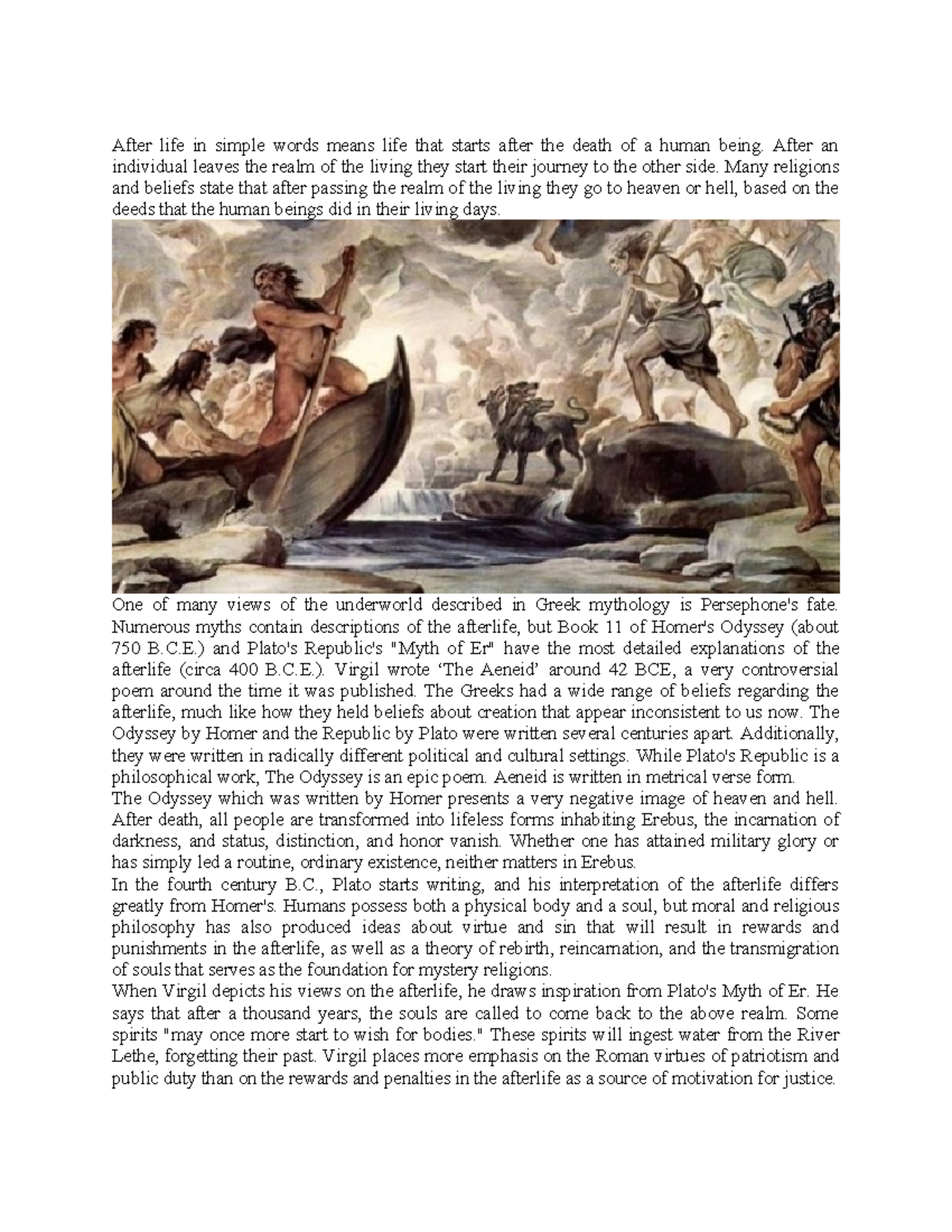 Afterlife Perspectives in Homer, Plato, and Virgil: A Comparative Study ...