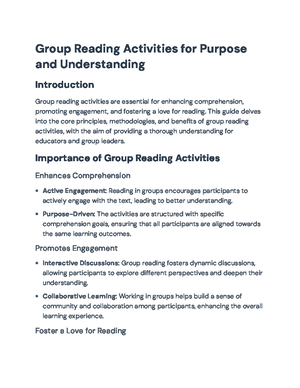 Effective Engagement Strategies in Group Reading Activities - Exploring ...