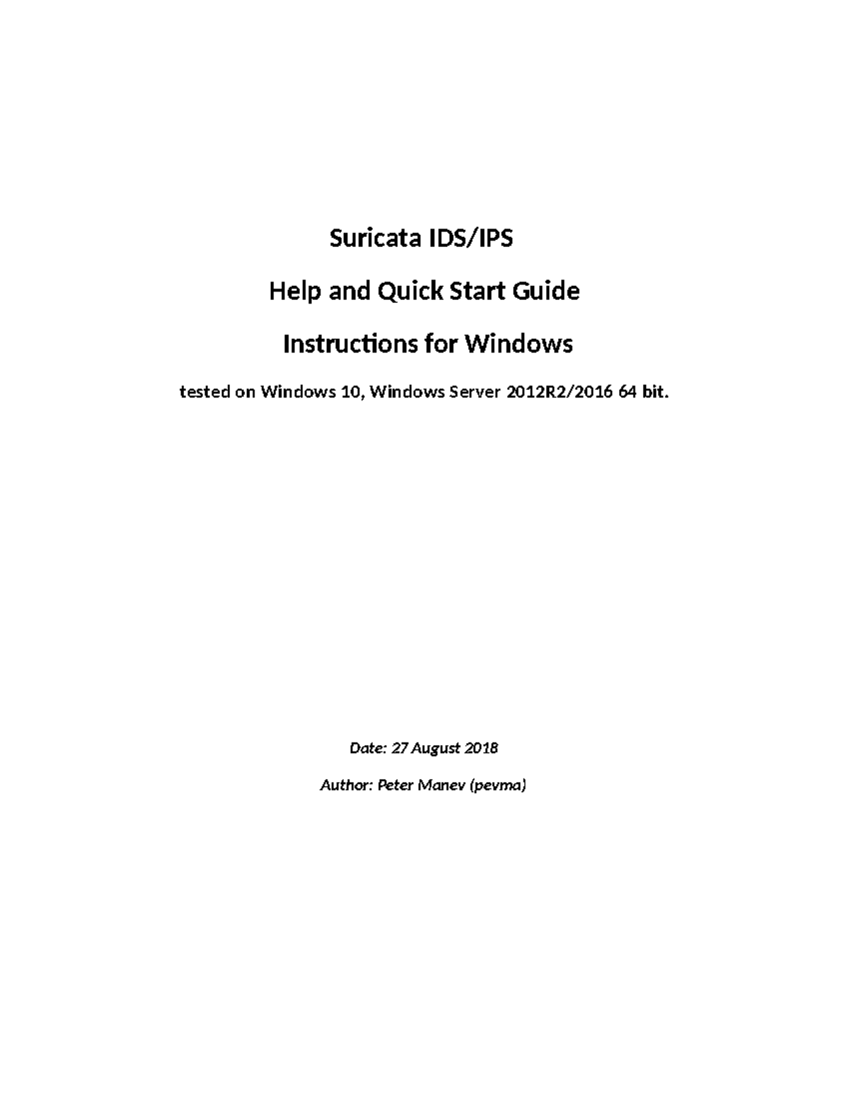 Suricata Setup Guide for Windows 10 & Server - Quick Start - Studocu