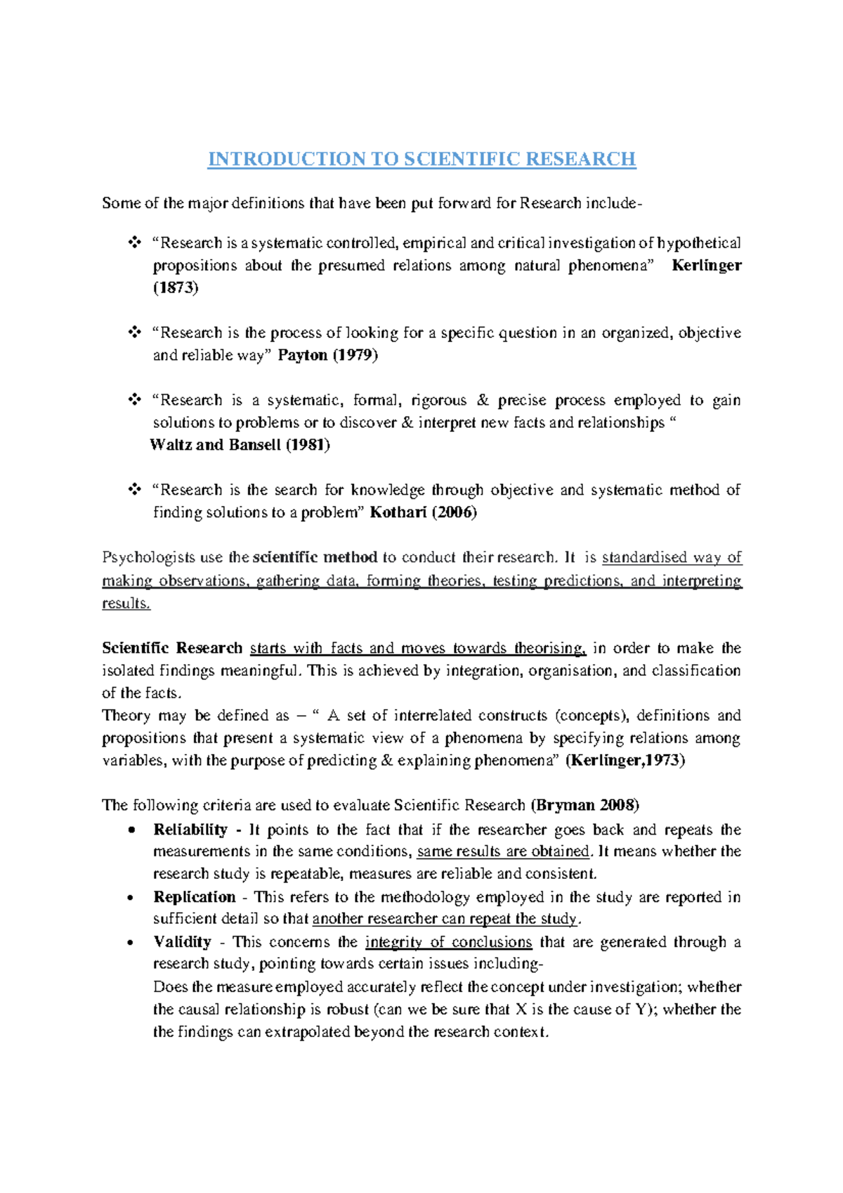 Process and steps of scientific research 2 - INTRODUCTION TO SCIENTIFIC ...