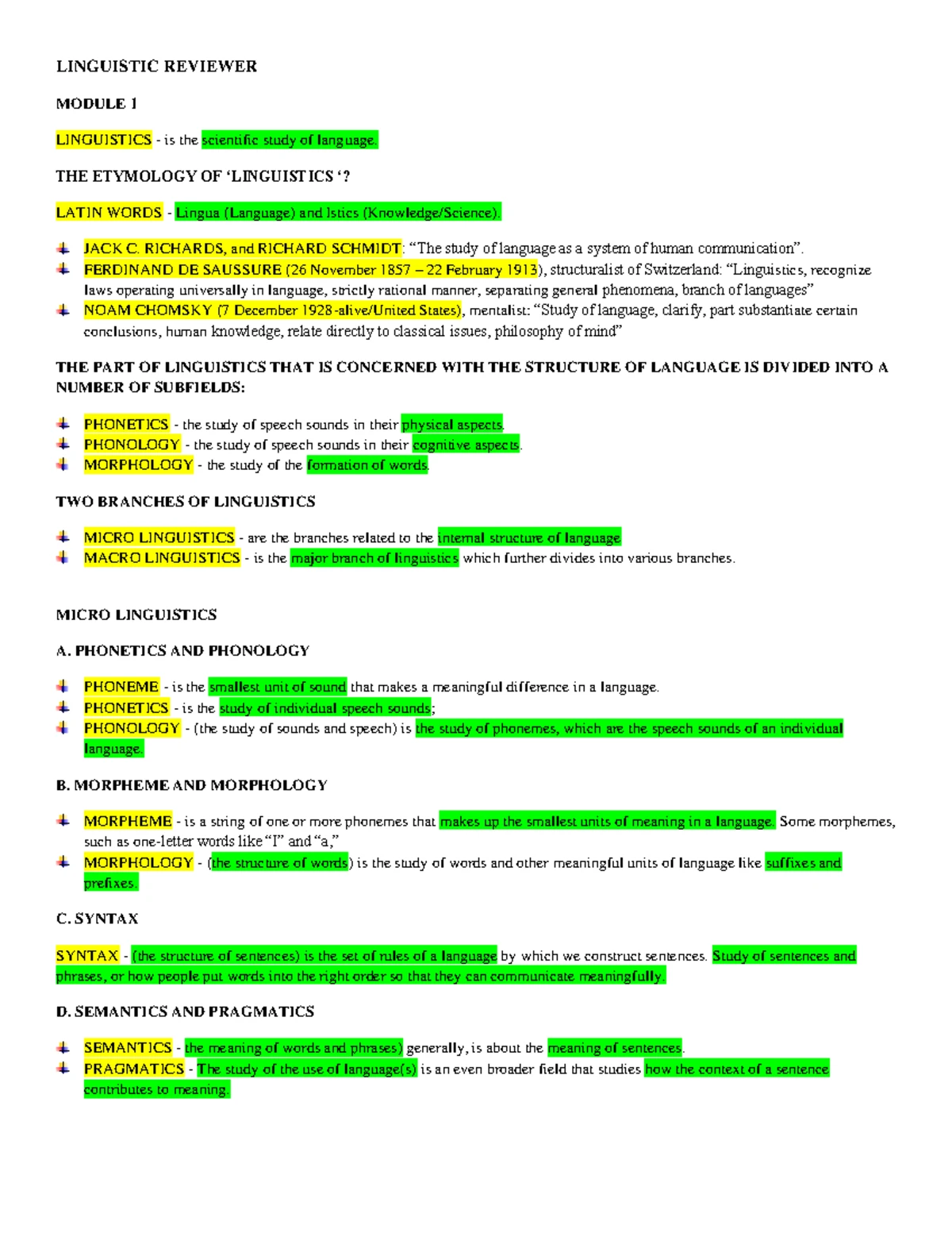 Introduction- Linguistic- Reviewer - LINGUISTIC REVIEWER MODULE 1 LINGUISTICS - is the ...
