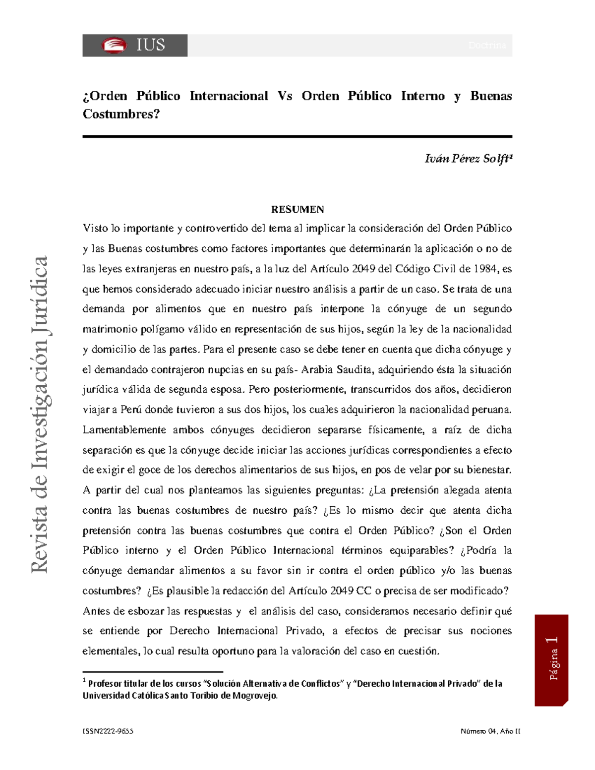 IUS Doctrina: Análisis del Orden Público Internacional y Buenas ...