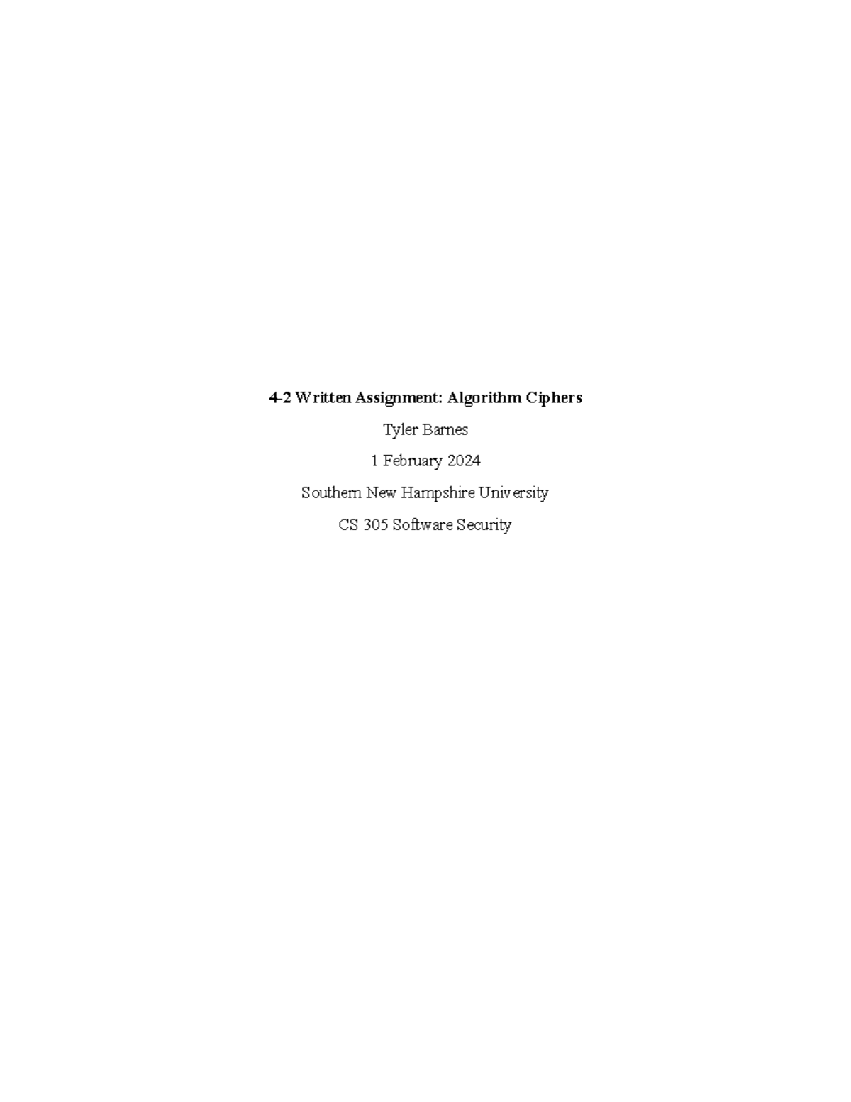 CS 305 Final Exam: Overview of Algorithm Ciphers and AES - Studocu