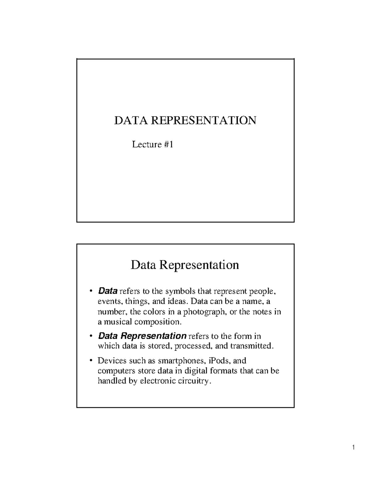Data Representation Much Better Data Representation Lecture Data