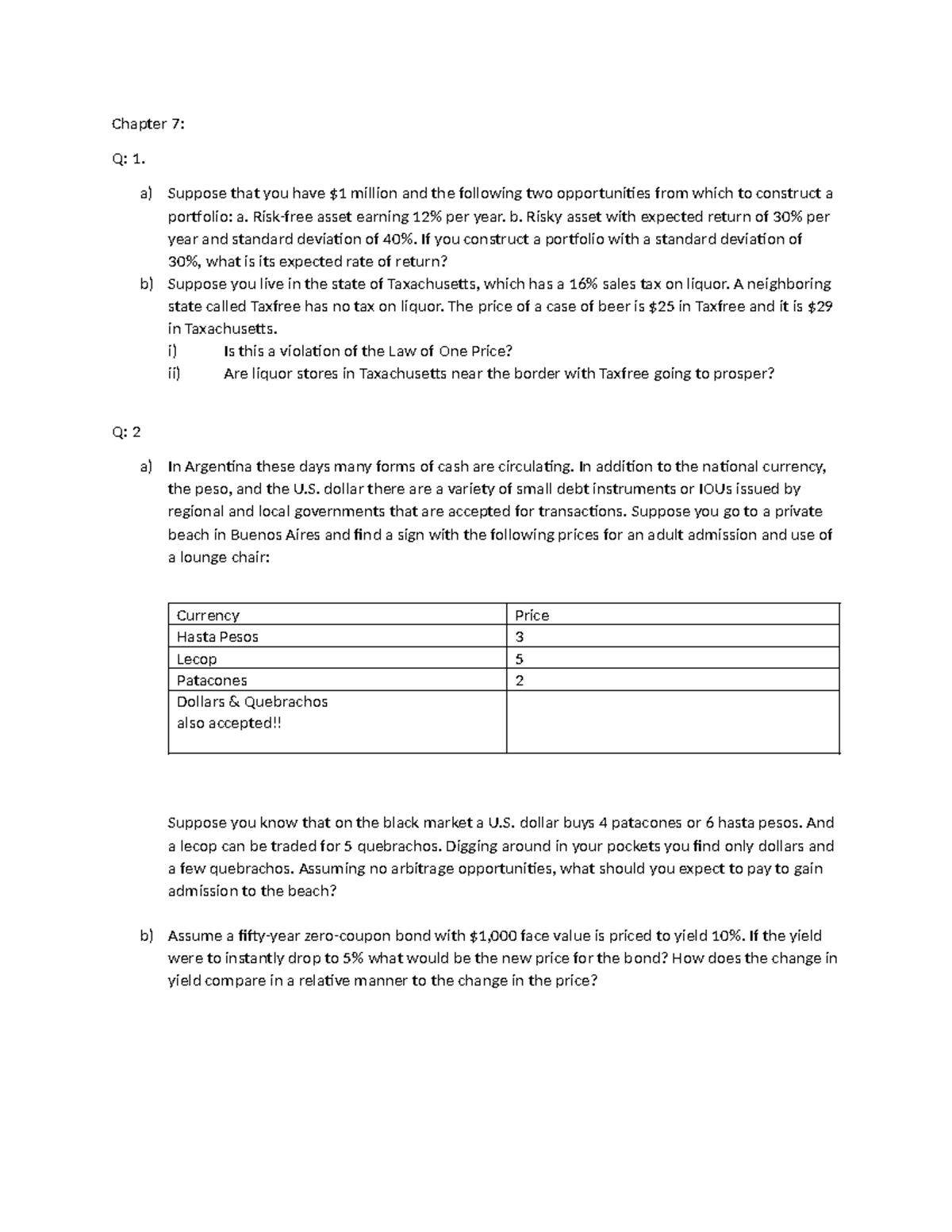 Finance Practice Questions - Chapter 7 Analysis & Solutions - Studocu
