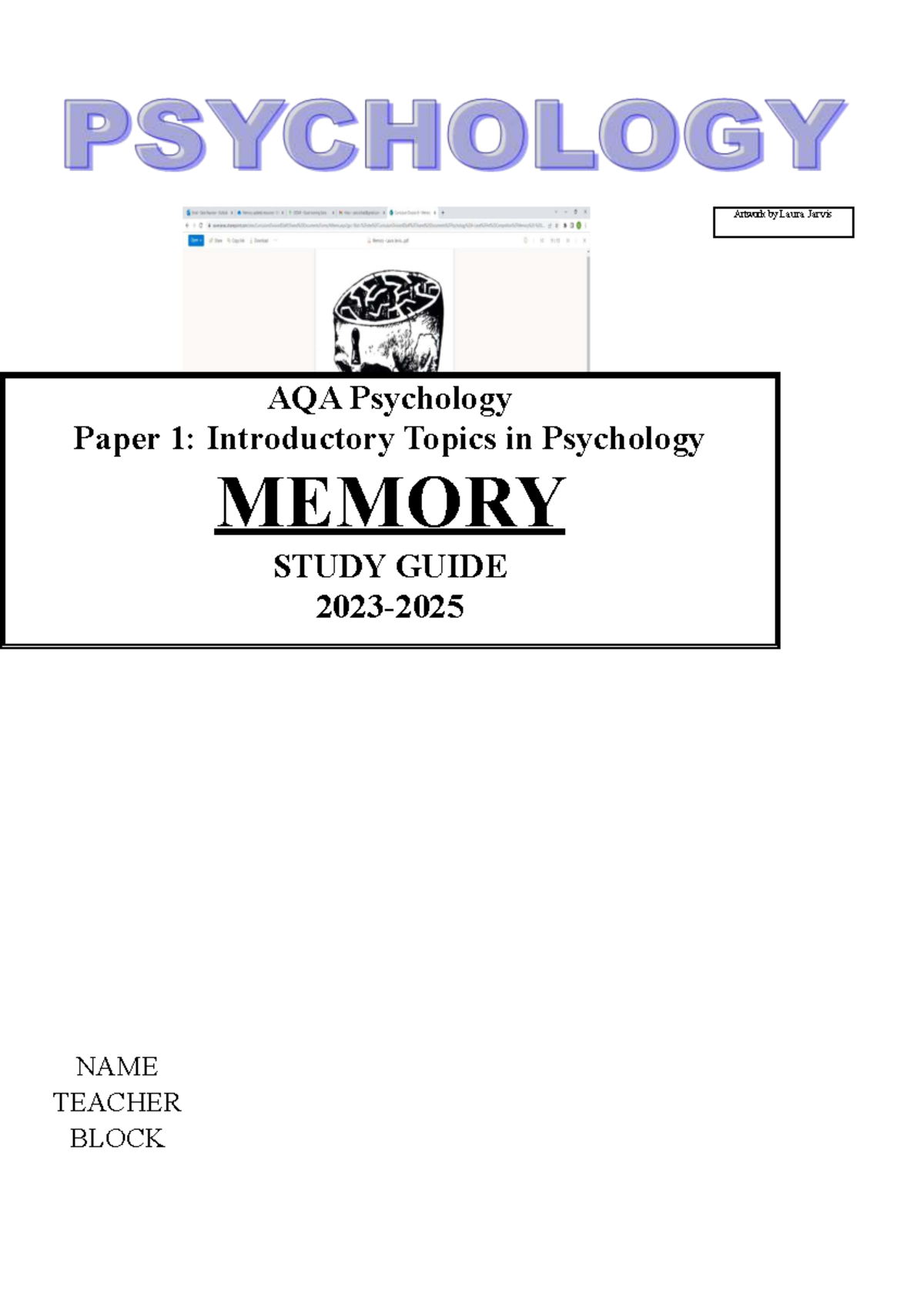 Memory Study Guide AQA Psychology Paper 1: Key Concepts & Theories ...
