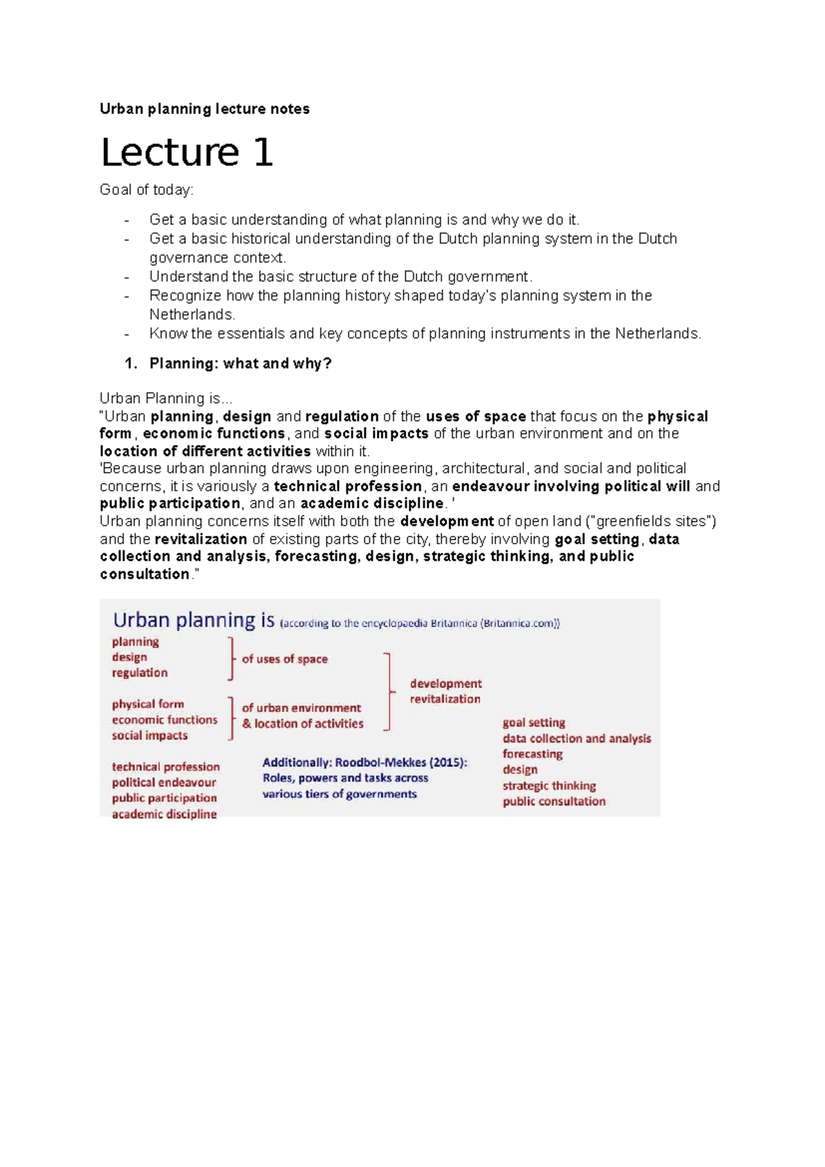 Urban Planning - Lecture Notes: Understanding Dutch Planning Systems ...