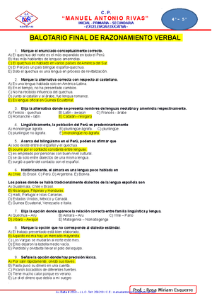 Rv-oraciones-eliminadas - Razonamiento Verbal Identificamos la oración que altera la coherencia ...