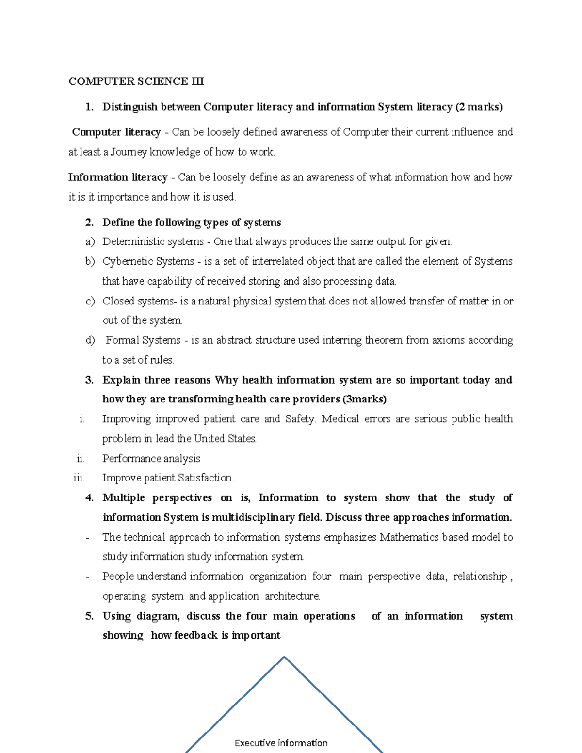 Computer Science III - notes - COMPUTER SCIENCE III 1. Distinguish ...