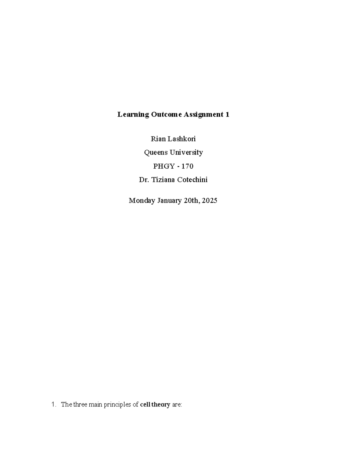 Learning Outcome Assignment 1-2 - Learning Outcome Assignment 1 Rian ...