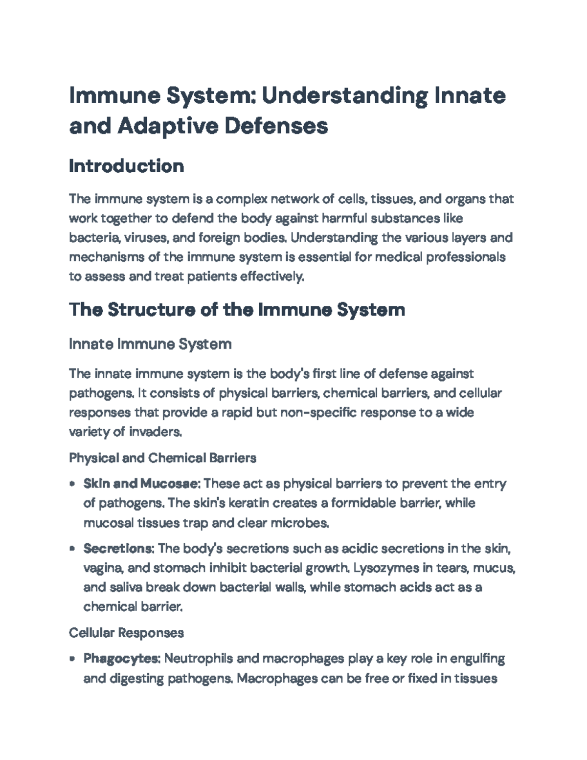 Understanding the Immune System: Innate and Adaptive Mechanisms - Immune System: Understanding ...