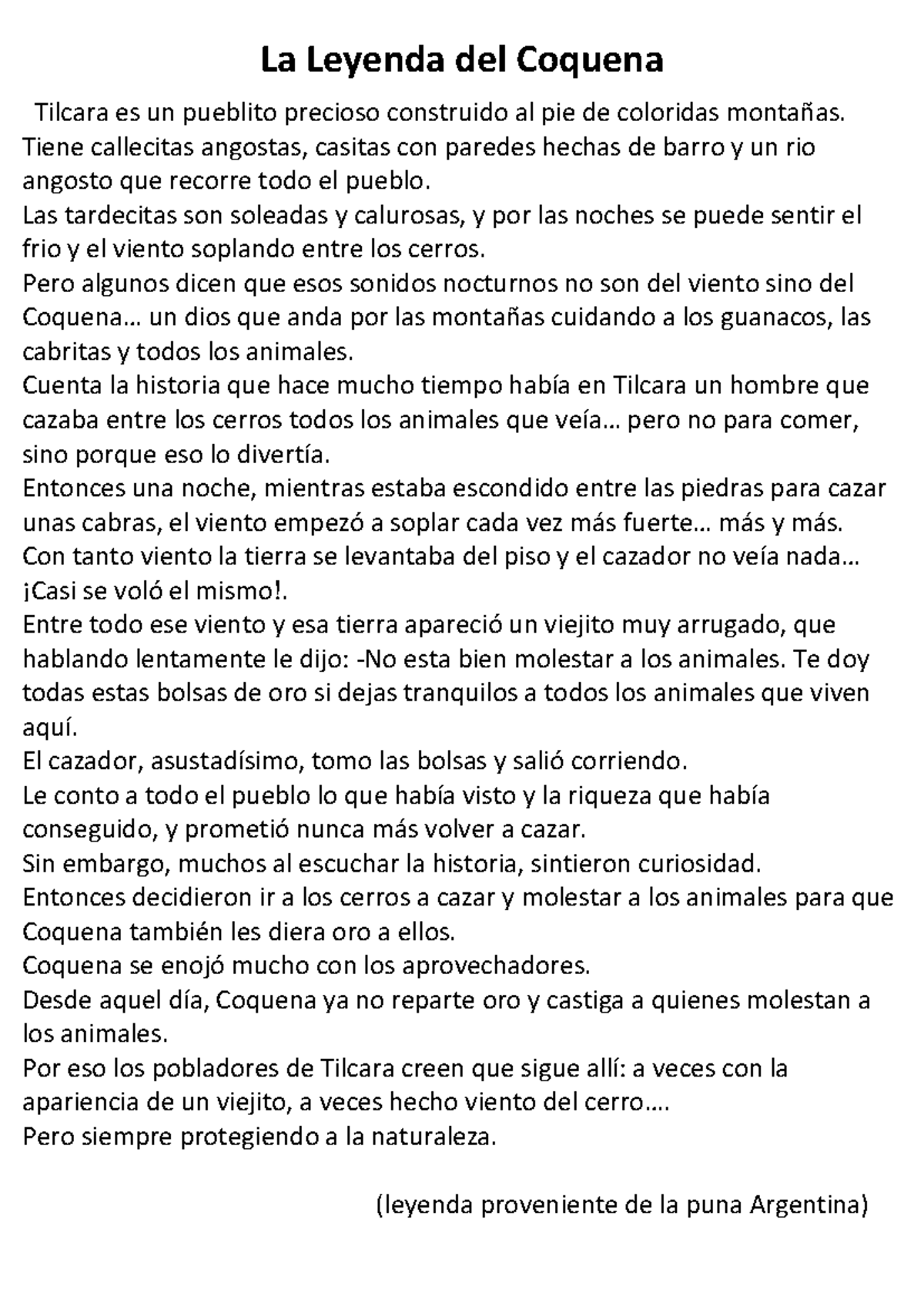 Leyenda del Coquena: Historia de Protección y Naturaleza en Tilcara ...