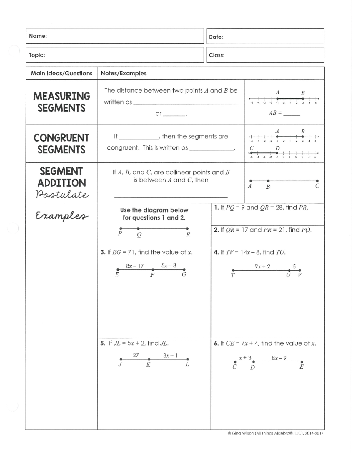 Notes - HW 1-2 - Segments & Congruence Concepts - Studocu
